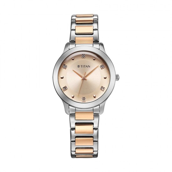 Titan Horizon 95299KM01 Rose Gold Dial Stainless Steel Strap Quartz ...