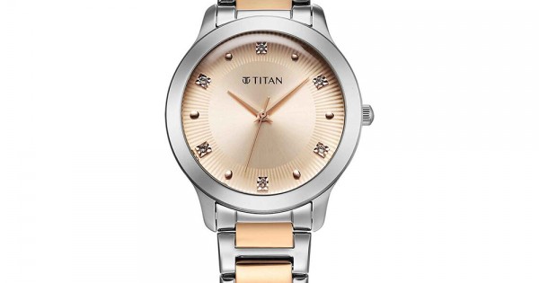 Titan Horizon 95299KM01 Rose Gold Dial Stainless Steel Strap Quartz ...