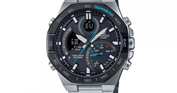 Casio Edifice ECB-950DB-1A Silver Stainless Steel Band Men Watch